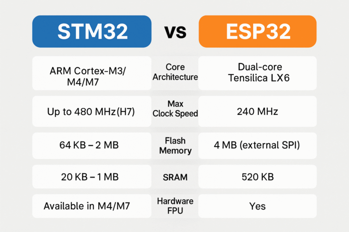 What is the Difference Between STM32 and ESP32? A Detailed Comparison for Engineers and ...